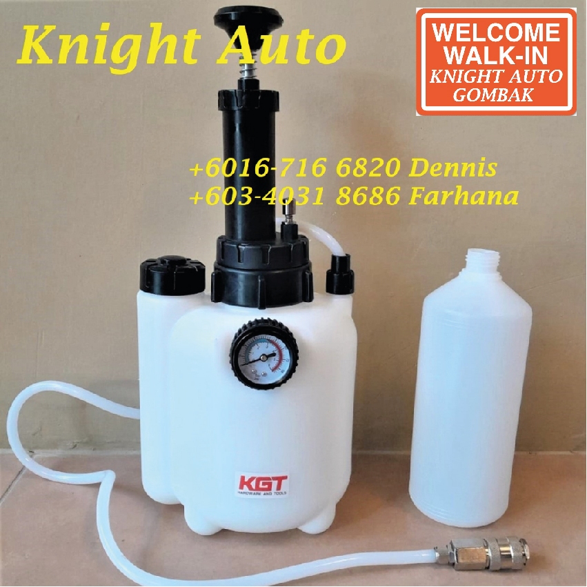 KGT Brake Fluid Bleeder Kit, Manual Oil Change Bleeding Tool, 3L Tank ...