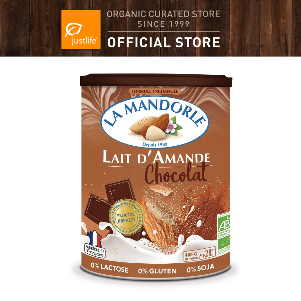 La Mandorle Organic Almond & Chocolate Milk Instant Powder, 400g [BEST ...