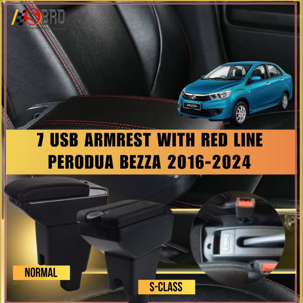 Perodua Bezza 2016-Present Armrest Double Layer Adjustable With 7 USB ...