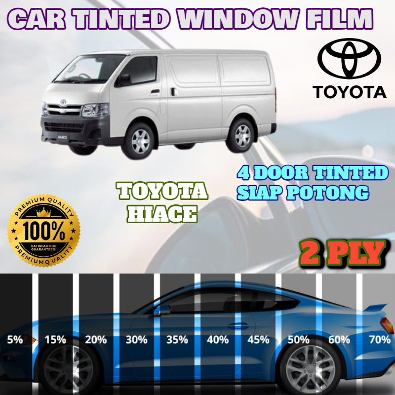 Toyota Hiace 2 Door Tinted 2PLY UV Hitam(Gelap 30% 50% 65% 80% 95% ...