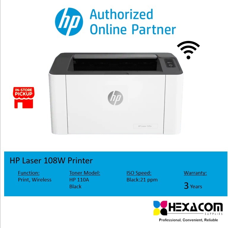 (NEW) HP 108A / 108W Laser Printer - Print only | Shopee Malaysia