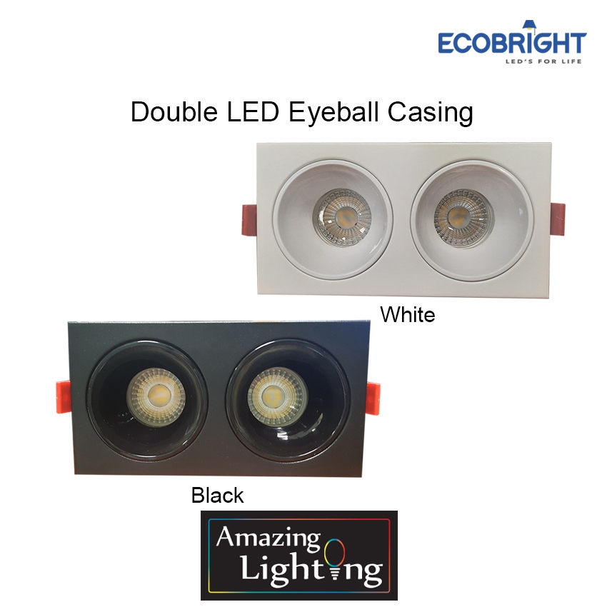 ECOBRIGHT Ceiling Lighting Spot EyeBall Black White Casing Type Lampu ...