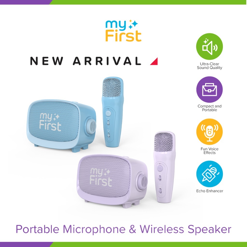 myFirst Voice 2 Portable Singing Wireless Speaker With Voice Change Modern Microphone Gifts Kids ...