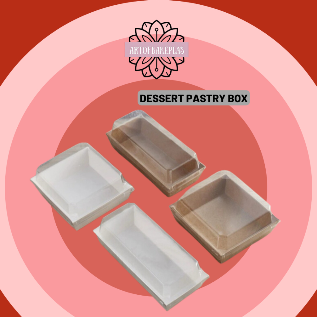 Dessert Pastry Box With Lid / Kotak Kek / Square Box / Cake Gift Box ...