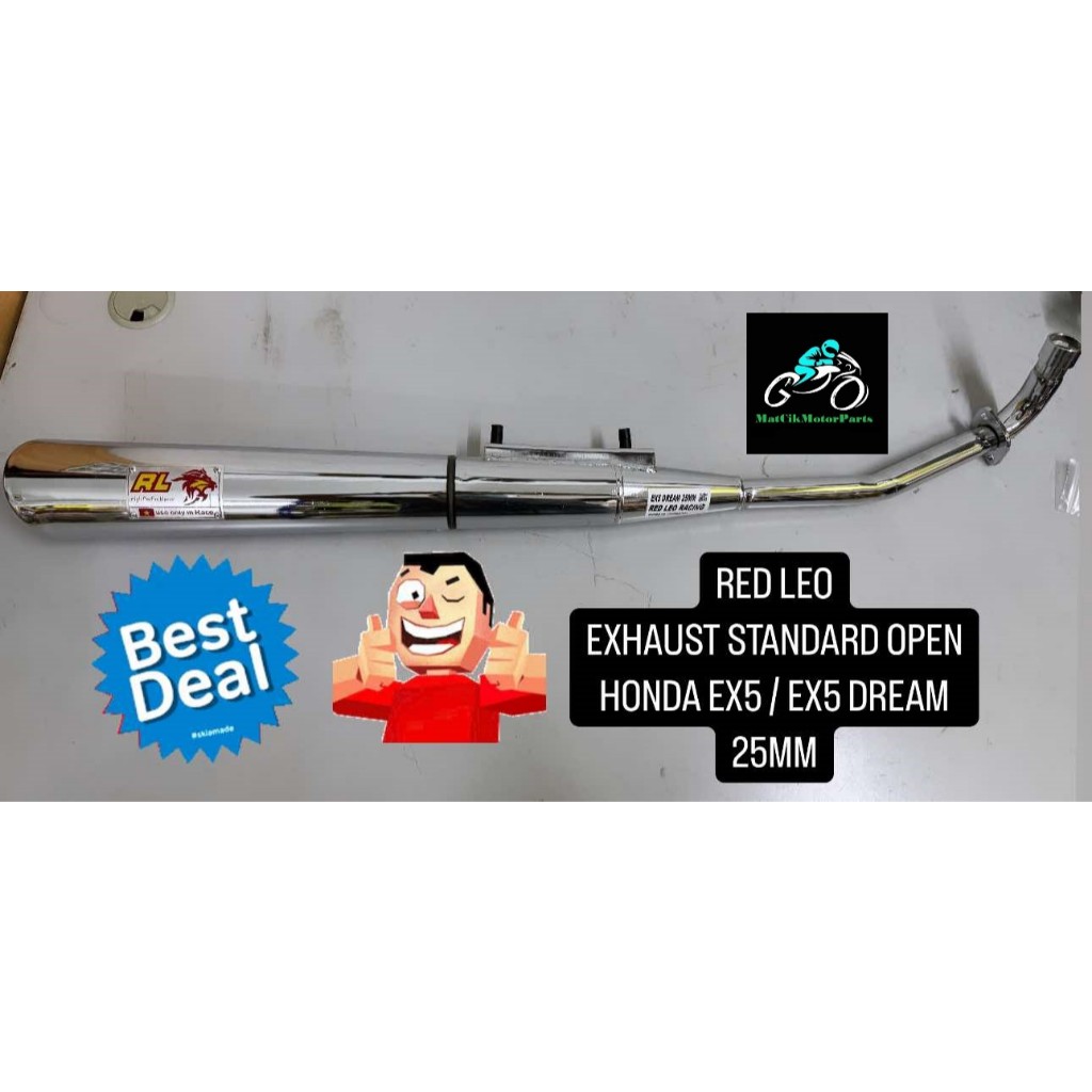 RED LEO EXHAUST STANDARD OPEN 28MM HONDA EX5 / EX5 DREAM BIG BORE ...