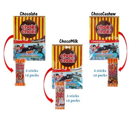Choki Choki Chocolate/Chocomilk/Chococashew (10gm X 60 stick) | Shopee ...