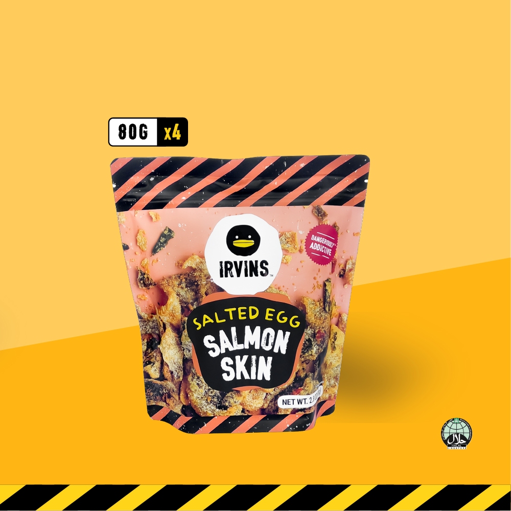 [Halal] IRVINS Salted Egg Salmon Fish Skin (4xSESS80) | Shopee Malaysia