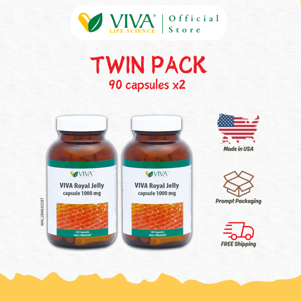 TWIN PACK - VIVA Royal Jelly 威望蜂皇浆 (1000mg x 90 capsules x2) | Shopee ...