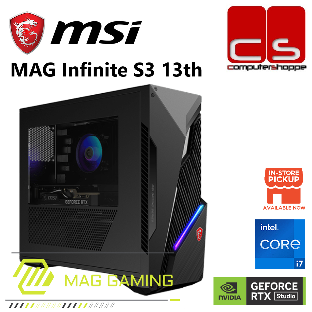 MSI MAG Infinite S3 13NUE-828MY Gaming Desktop PC (i7-13700F/RTX 4070/DDR5 16G/1TB SSD/W11 Home ...