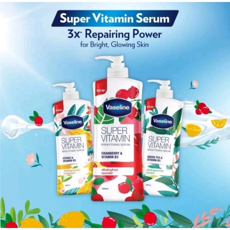 VASELINE Peach&Prebiotic Super Vitamin B3&C / Cranberry&Vita B3 Body ...