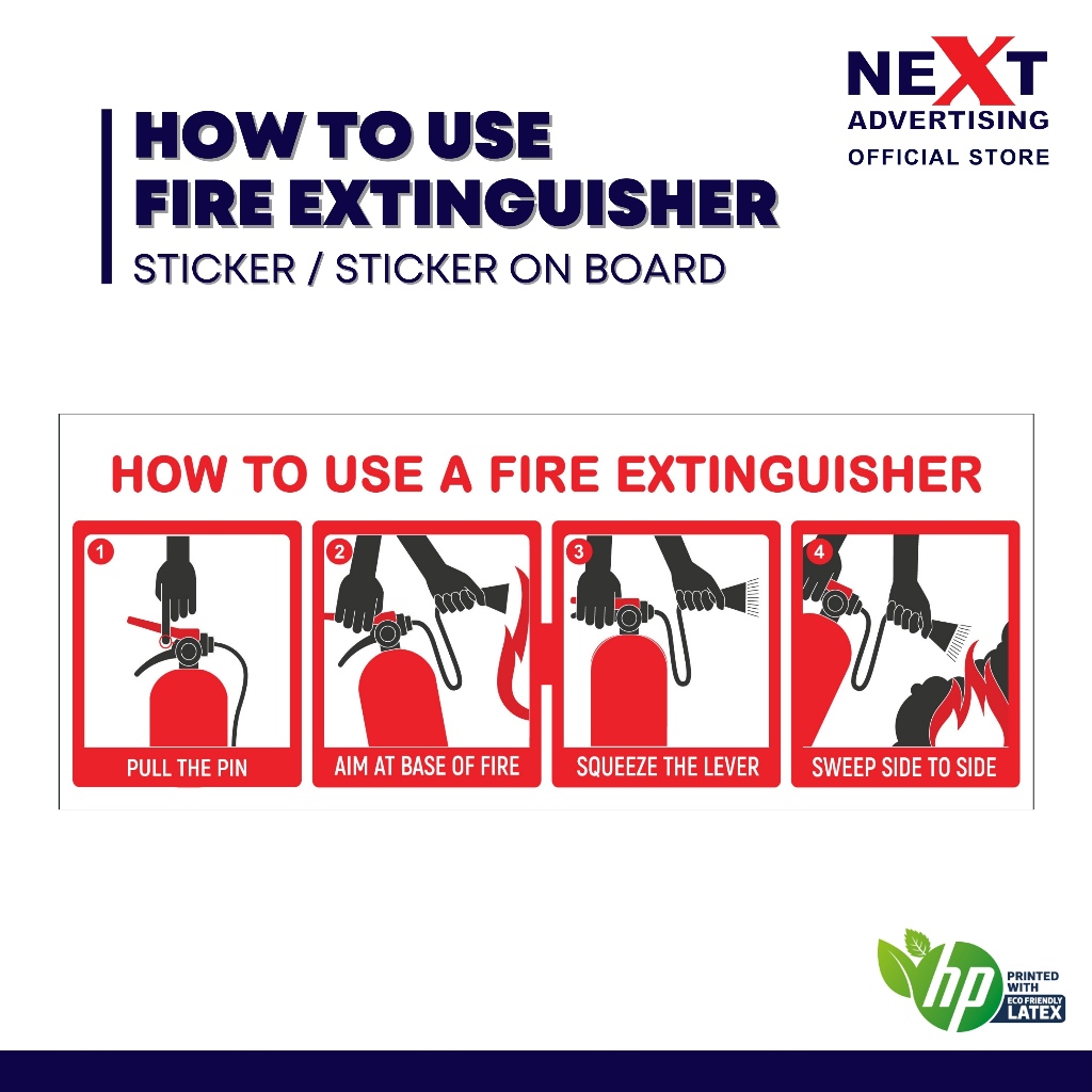 How To Use A Fire Extinguisher Sign | PASS Sign | Fire Safety Sign ...