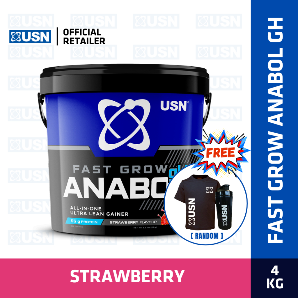 (4kg) USN Fast Grow Anabolic Lean Weight Gainer Mass Protein Powder ...