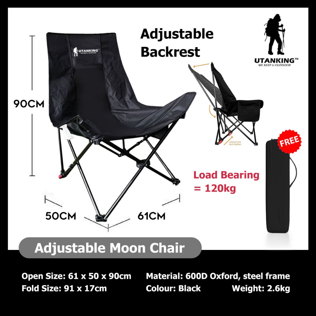 UtanKing™ Foldable Moon Chair Outdoor Camping Stool Fishing Picnic ...