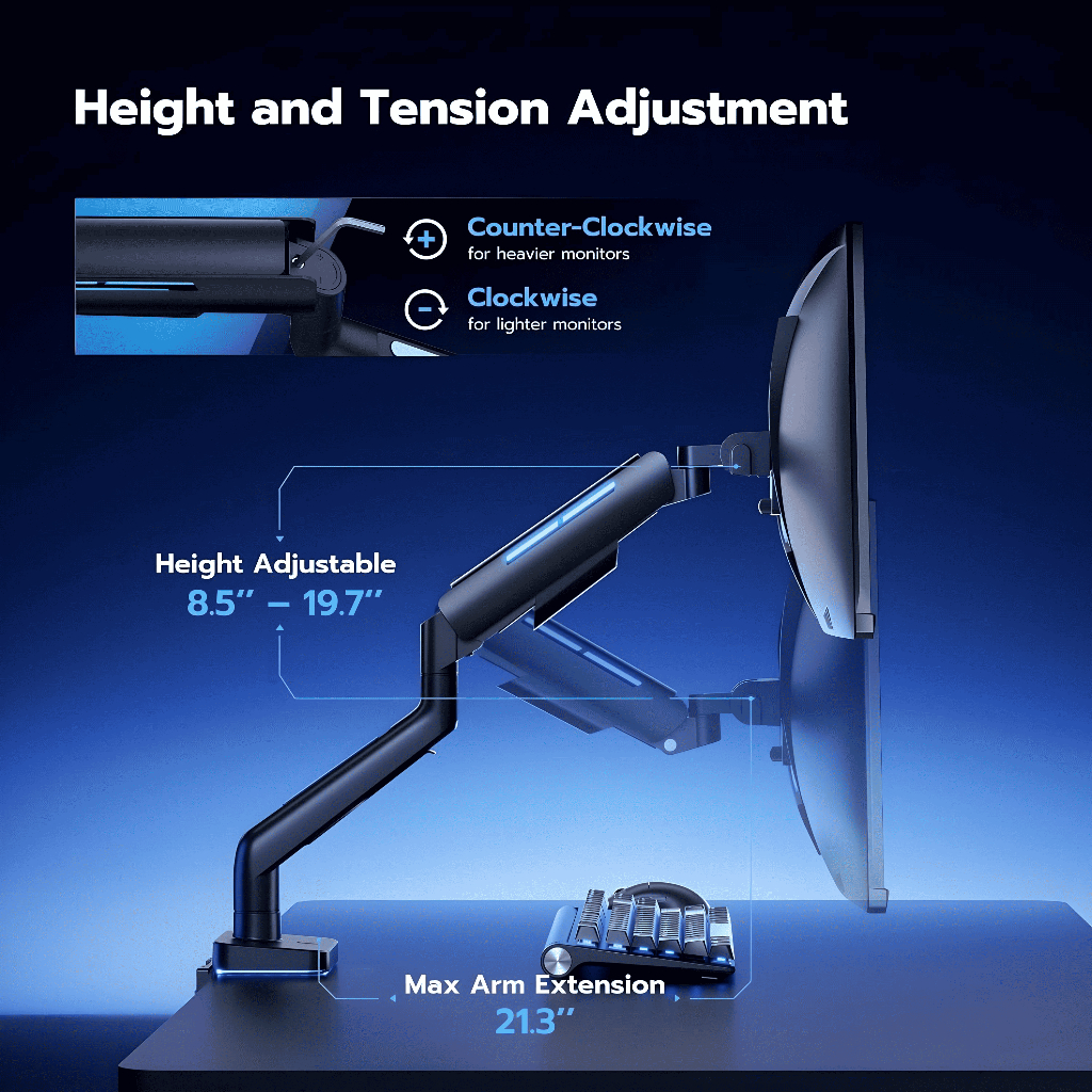 the Aryl™ Heavy-Duty RGB Gaming Monitor Arm | Shopee Malaysia