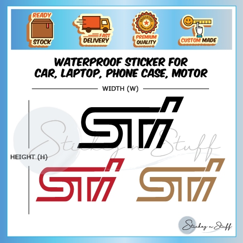 Subaru WRX STI Sticker Reflective XV STI Spoiler Kereta Waterproof Car ...