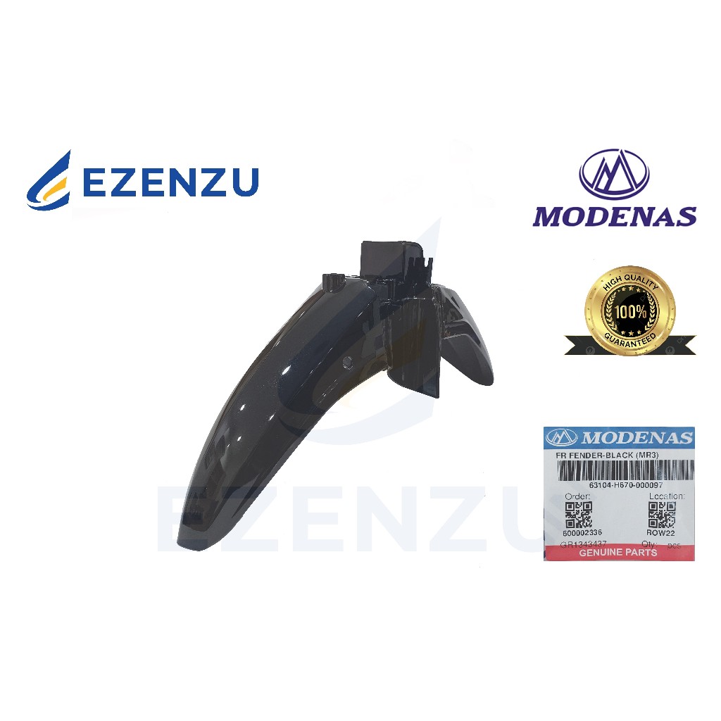 MODENAS 100% ORIGINAL KRISS110 MR3 FRONT FENDER MUDGUARD DEPAN BLACK ...