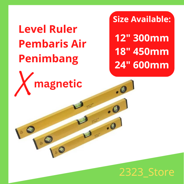 NON MAGNETIC Level Ruler / Pembaris Air Penimbang Levelling / 平水尺 [ 12 ...