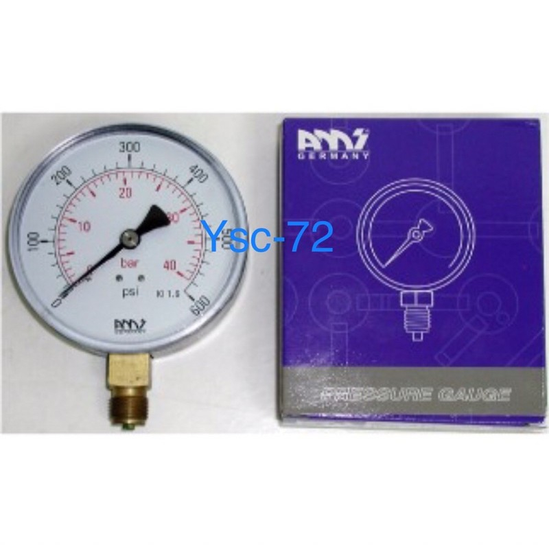 AMS PRESSURE GAUGES 35PSI ~ 600PSI 100MM X 3/8''BSPT | Shopee Malaysia
