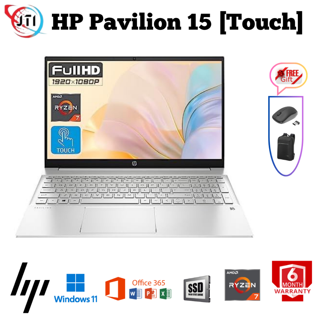 HP Pavilion 15 Inch [Touch Screen] AMD Ryzen 7 Laptop 32GB RAM / 512GB ...