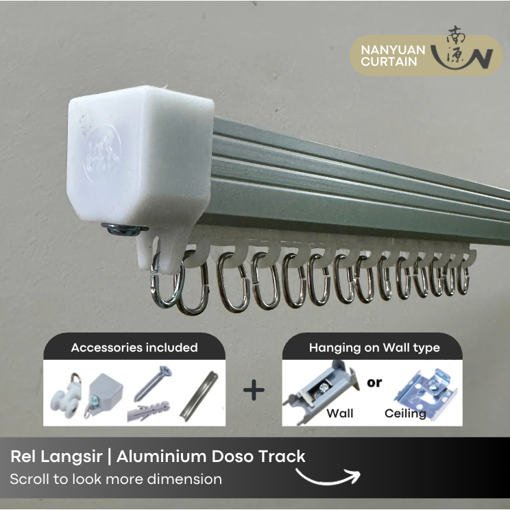 #NYC0071_Rel Langsir Aluminium Single Track | Curtain Track | Single ...