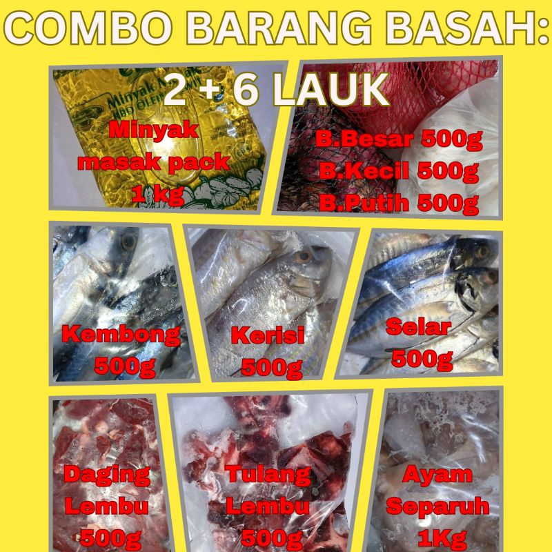 COMBO BARANG BASAH 8 LAUK : SIAP SIANG DAN CUCI | Shopee Malaysia
