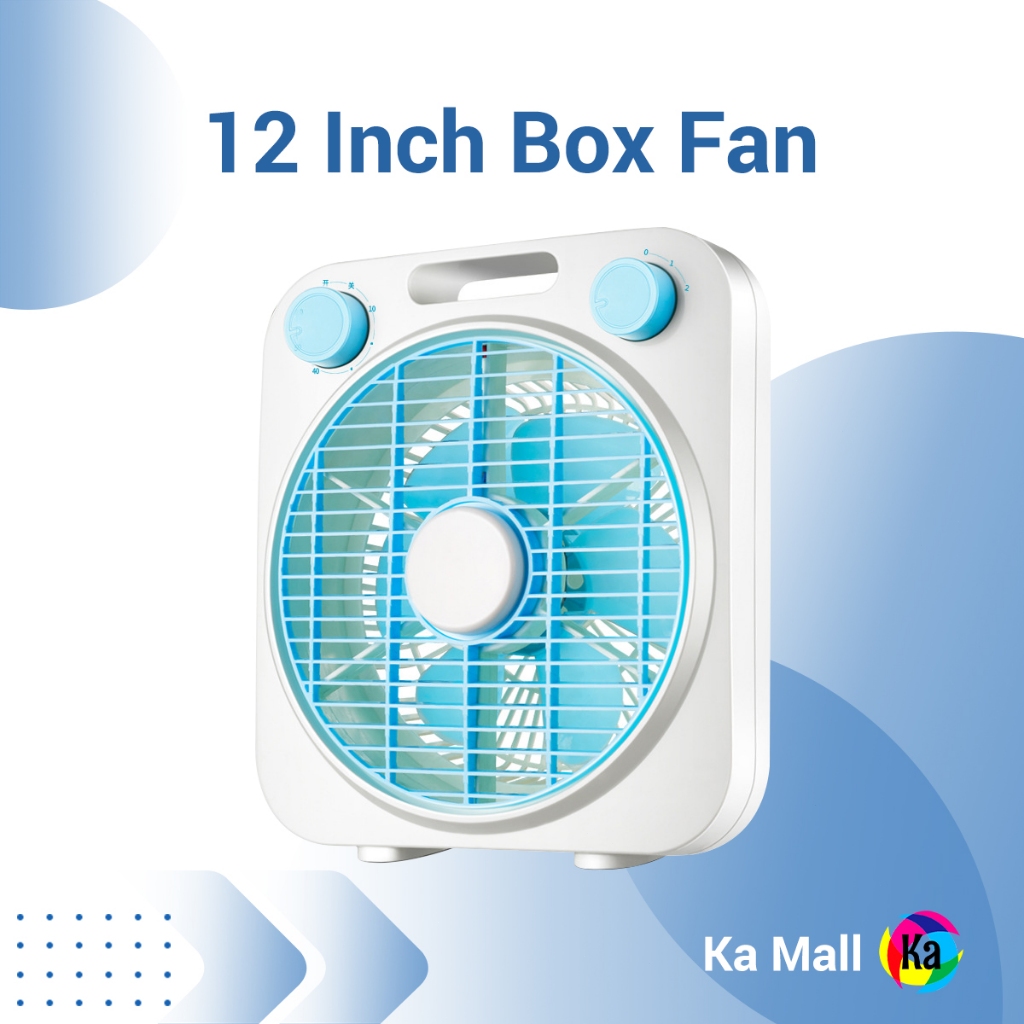 Box Fan Portable Desk Fan Electric Fan Desktop Silent Square Vertical ...