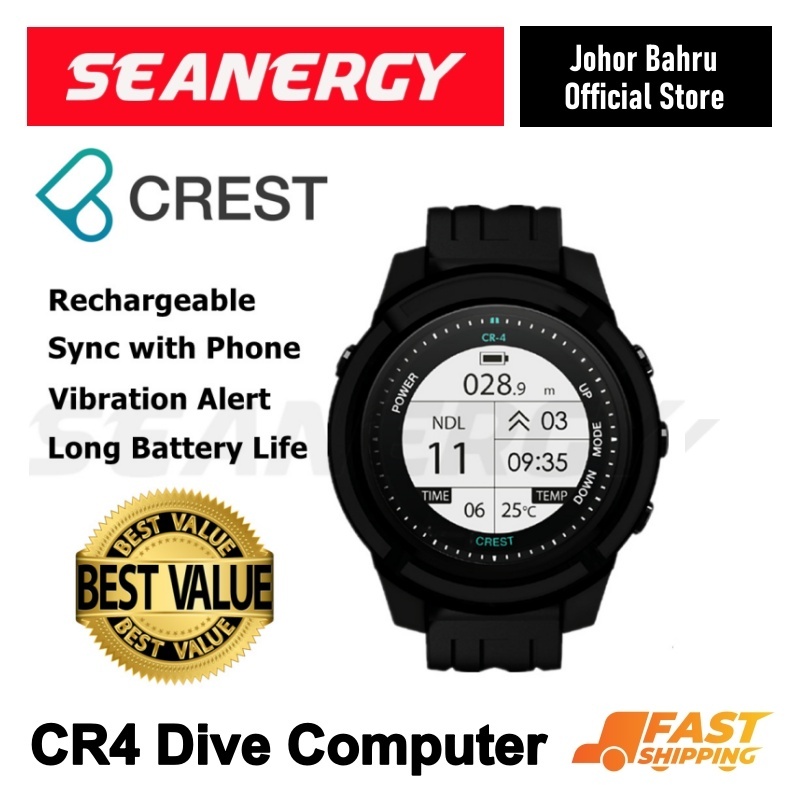 CREST CR4 DIVE COMPUTER DIVECOM FOR SCUBA DIVING FREEDIVING NITROX ...