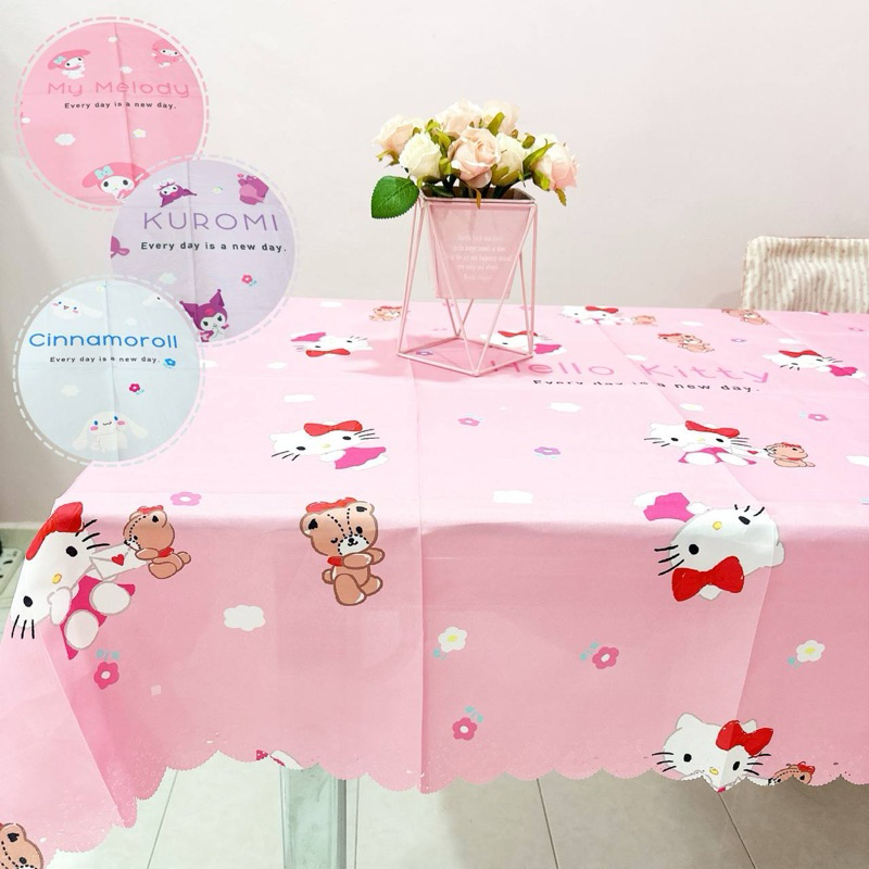 Hello Kitty My Melody Table Cloth Kuromi Cinnamoroll Scallop edge ...