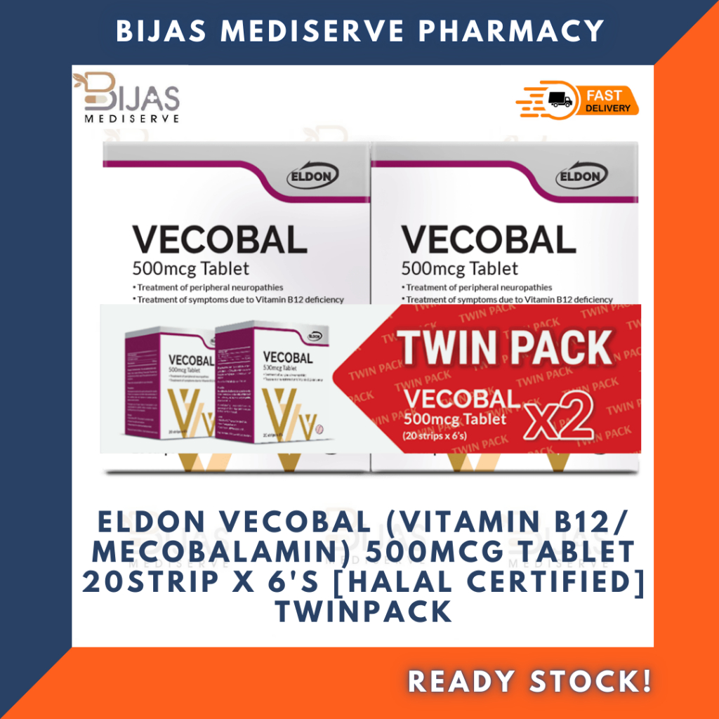ELDON VECOBAL (MECOBALAMIN) 500MCG TABLET 6'S X 20 STRIPS (EXP:12/2025 ...
