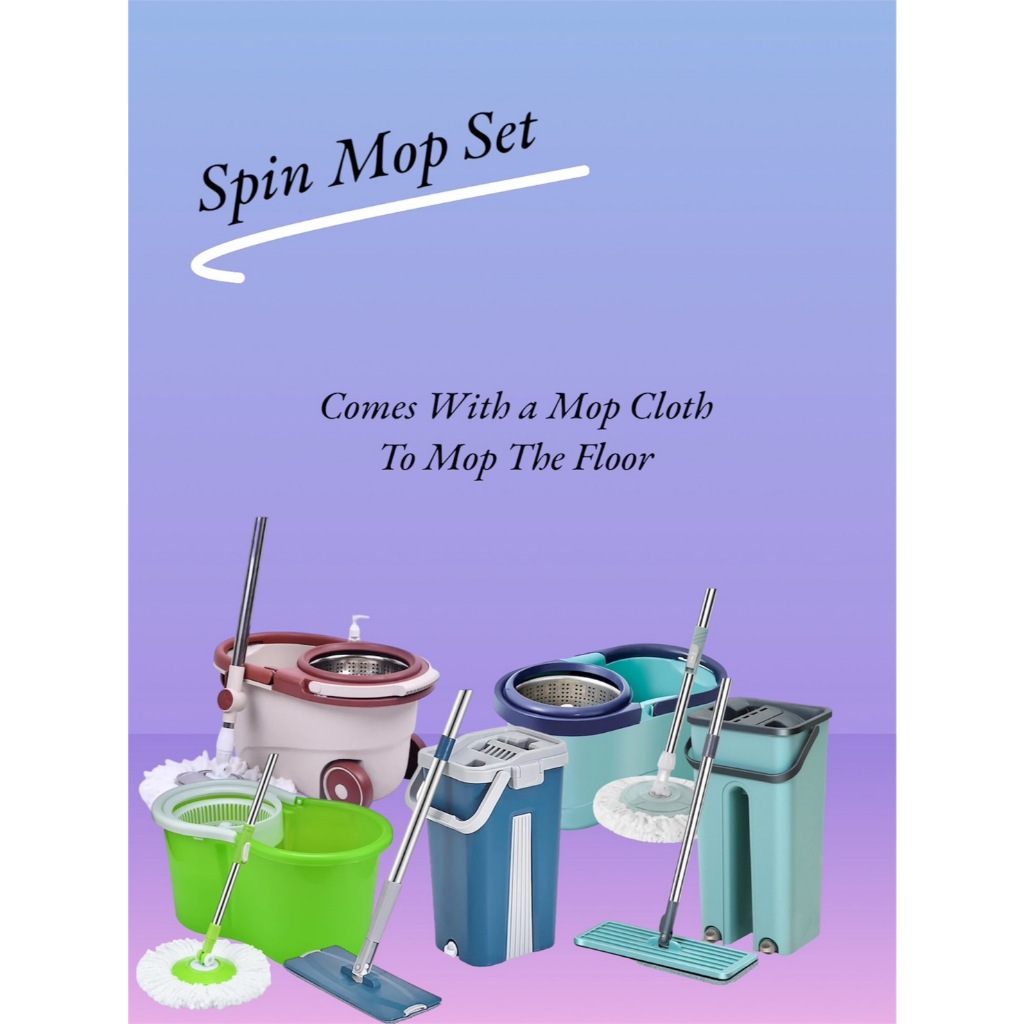 Floor mopping bucket set With microfiber mop cloth Two-system mop ...