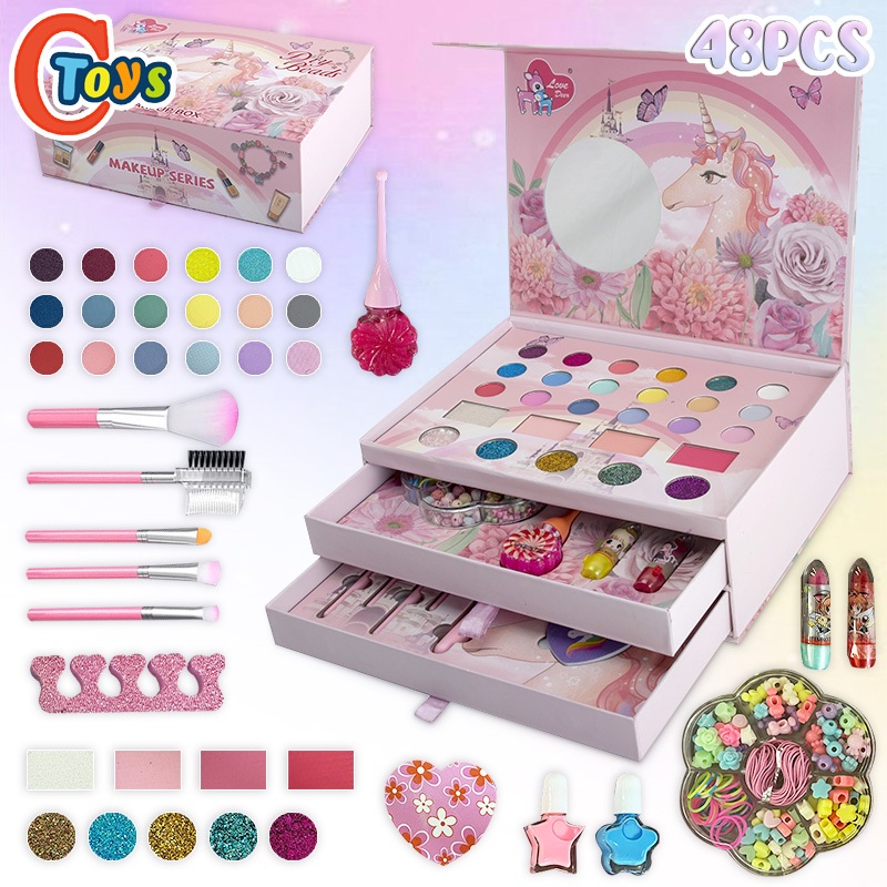 [Ready stock]3IN1 Make Up For Girls DIY Bead Bracelet Kit for kids Safe ...