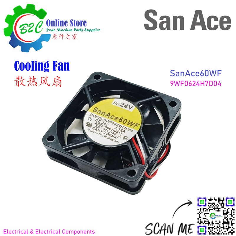 San Ace 60WF 9WF0624H7D04 Sanyo Denki Cooling Fan Fanuc Servo Amp Unit DC24V 0.12A A90L-0001 ...