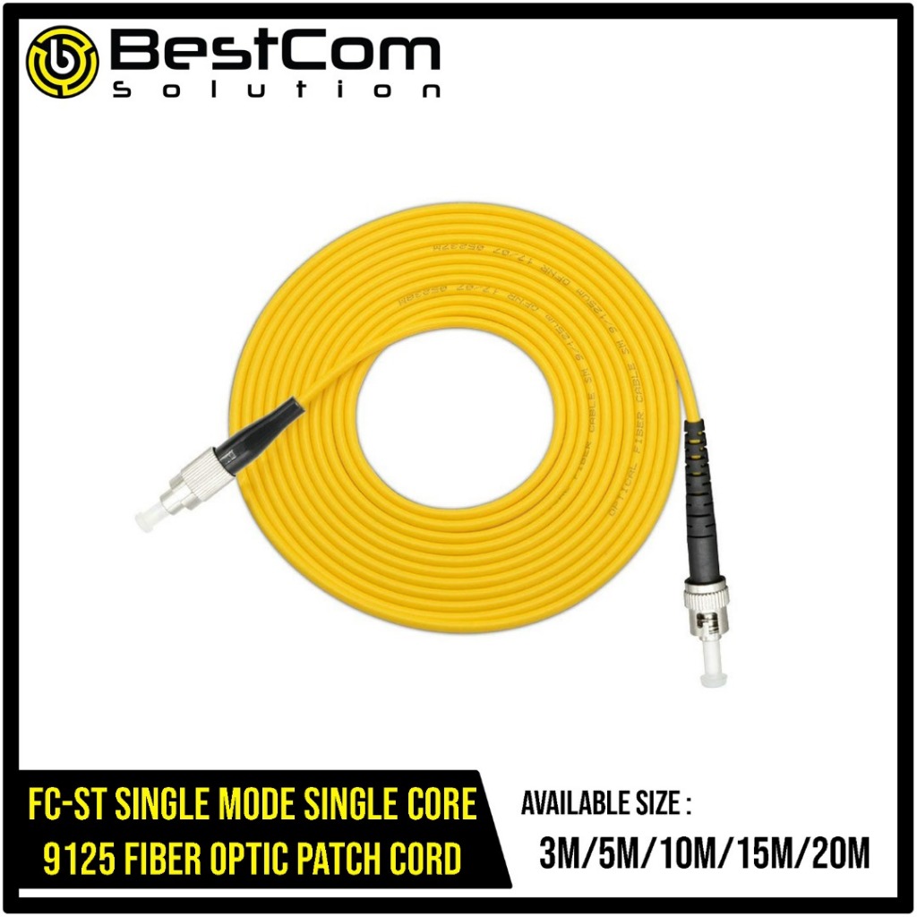 FC-ST SINGLE MODE SINGLE CORE FIBER OPTIC PATCH CORD | Shopee Malaysia
