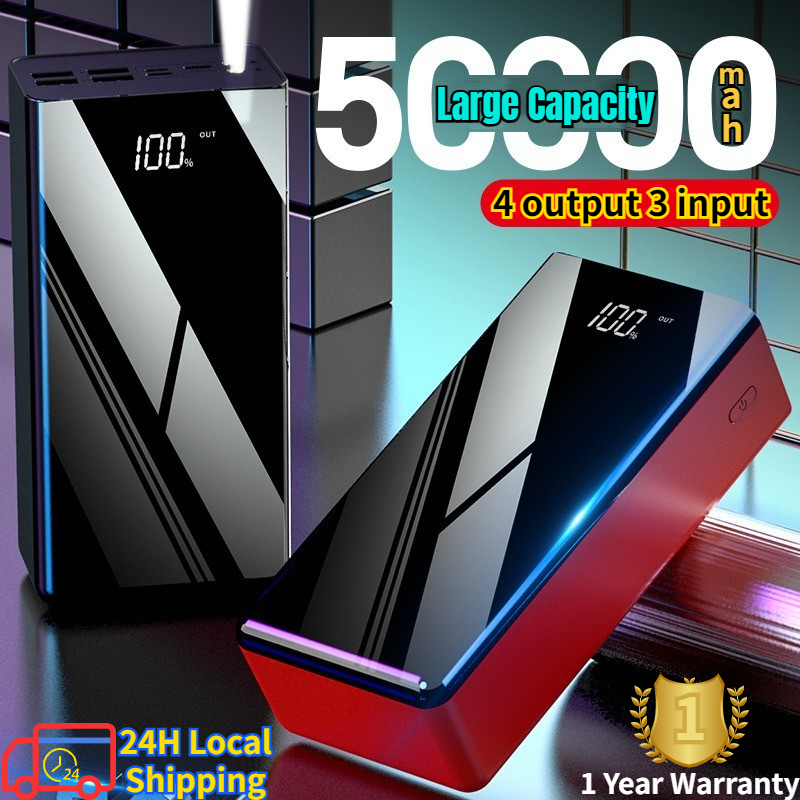 Original 50000mAh Powerbank Big Capacity Rechargeable Lighting ...