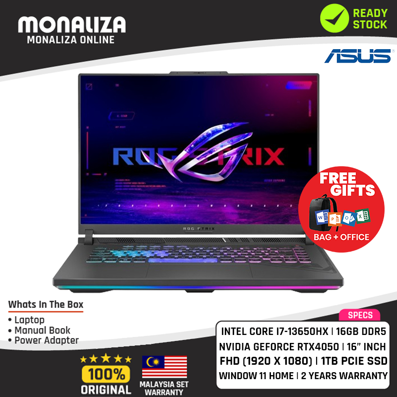 Asus ROG Strix G16 Laptop Gaming (G614J-UN3447W) INTEL CORE I7-13650HX ...