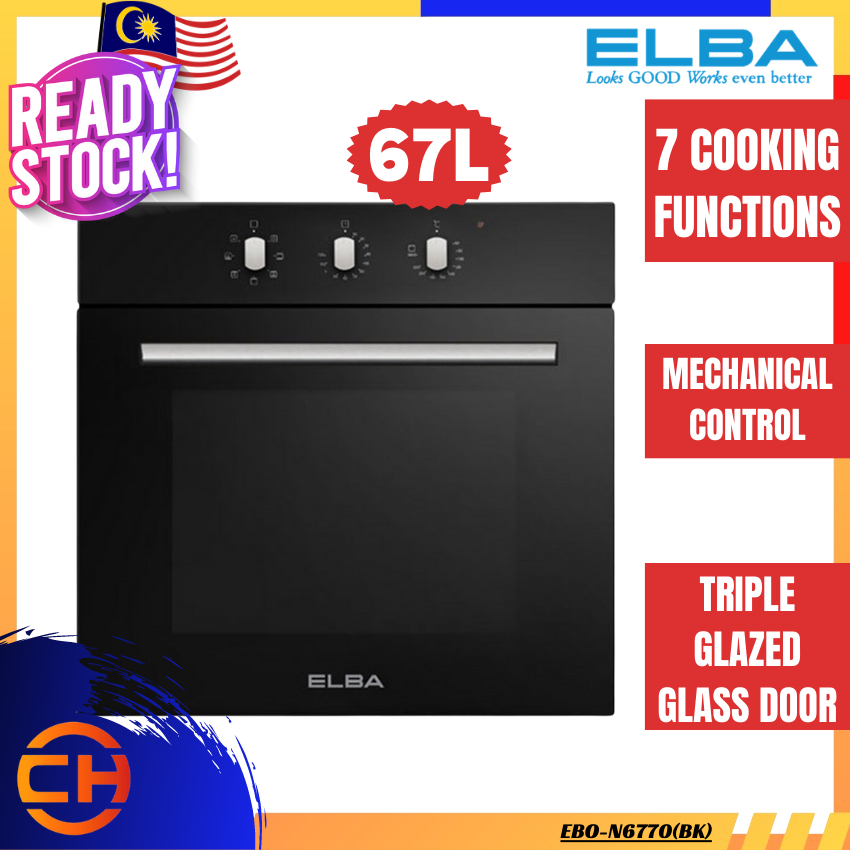 ELBA Built in Oven Divo EBO-N6770(BK) 67Litre - Mechanical Control with ...