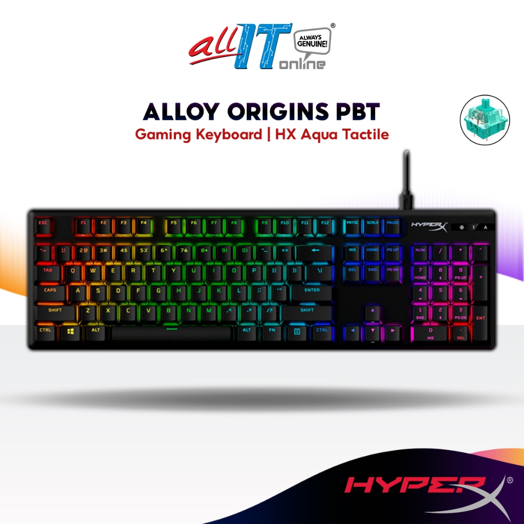 HyperX Alloy Origins PBT RGB Mechanical Keyboard with Compact Design ...