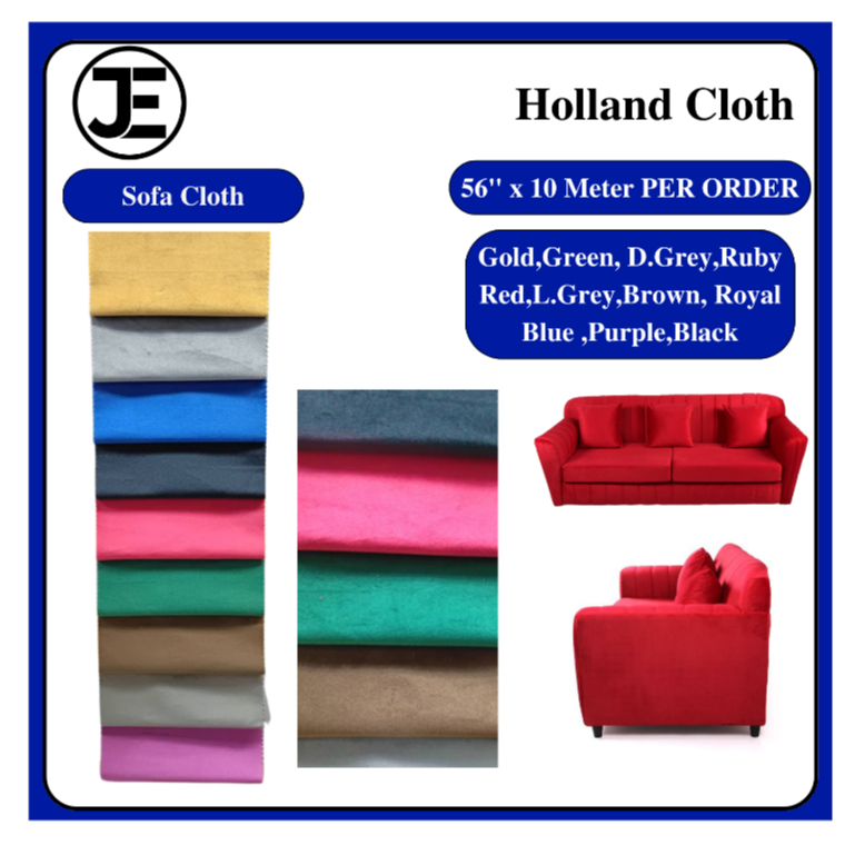 (10METER/ORDER) Holland Cloth Sofa Upholstery Kain Velvet Baldu ...