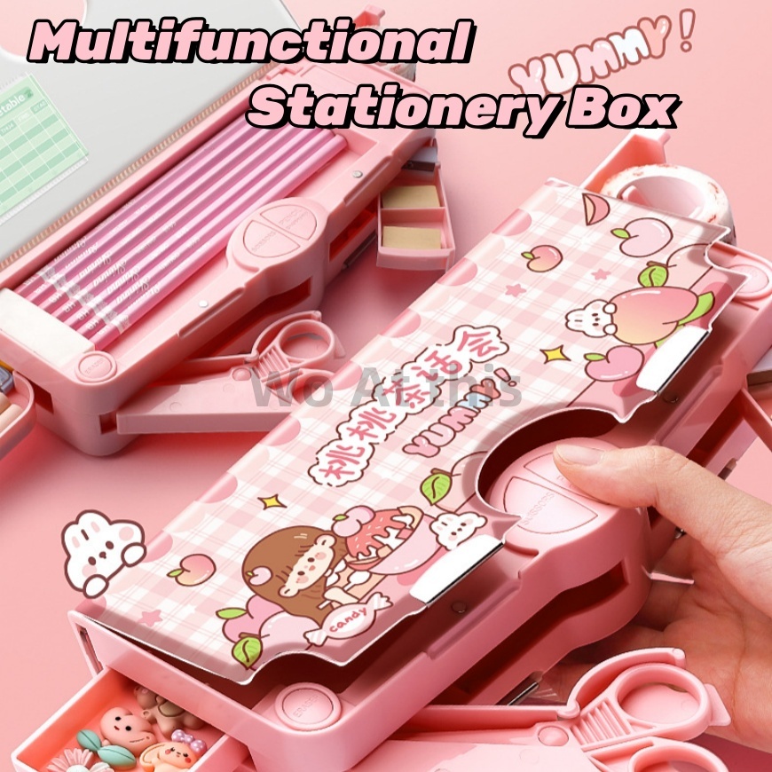 Multifunctional Pencil Case Cartoon Pencil Box Pencel Case Stationery ...