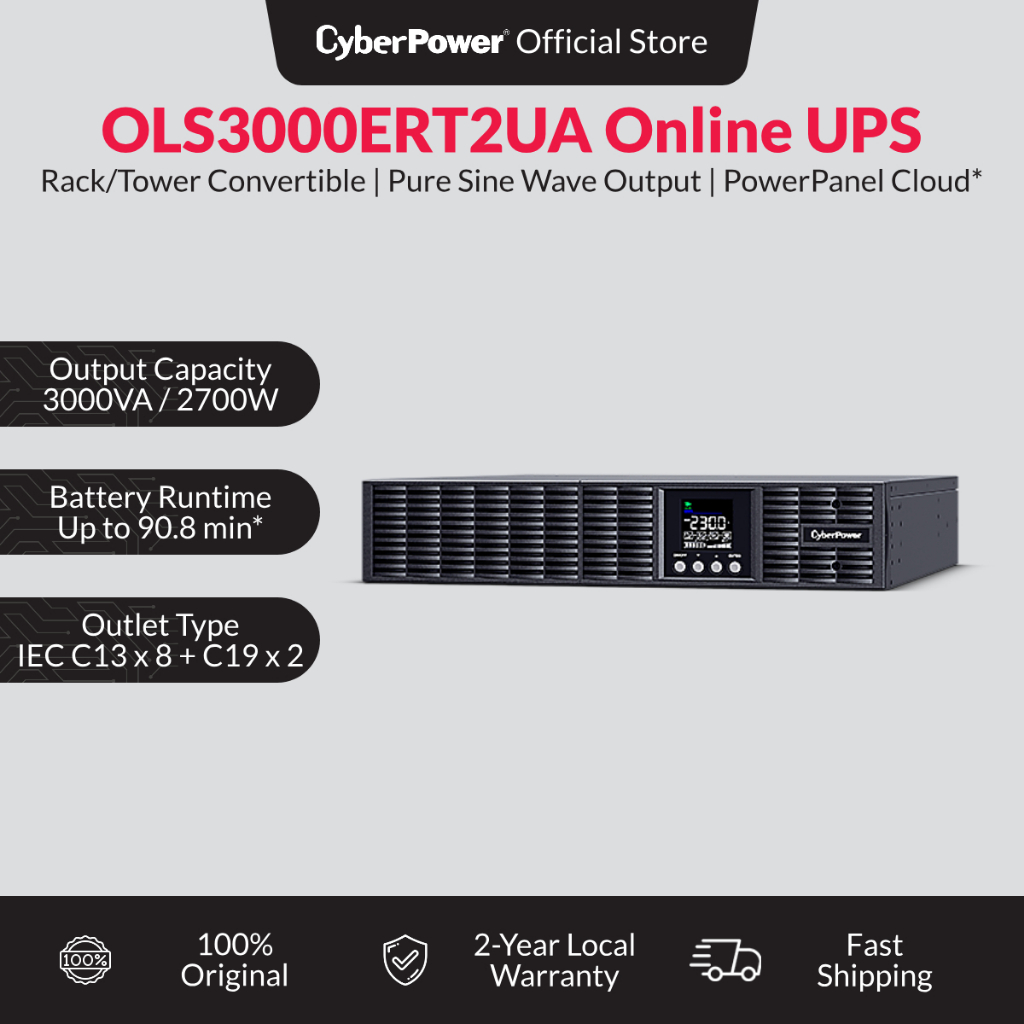 CyberPower 2U Rackmount Online UPS With Critical/Non-Critical Outlet ...