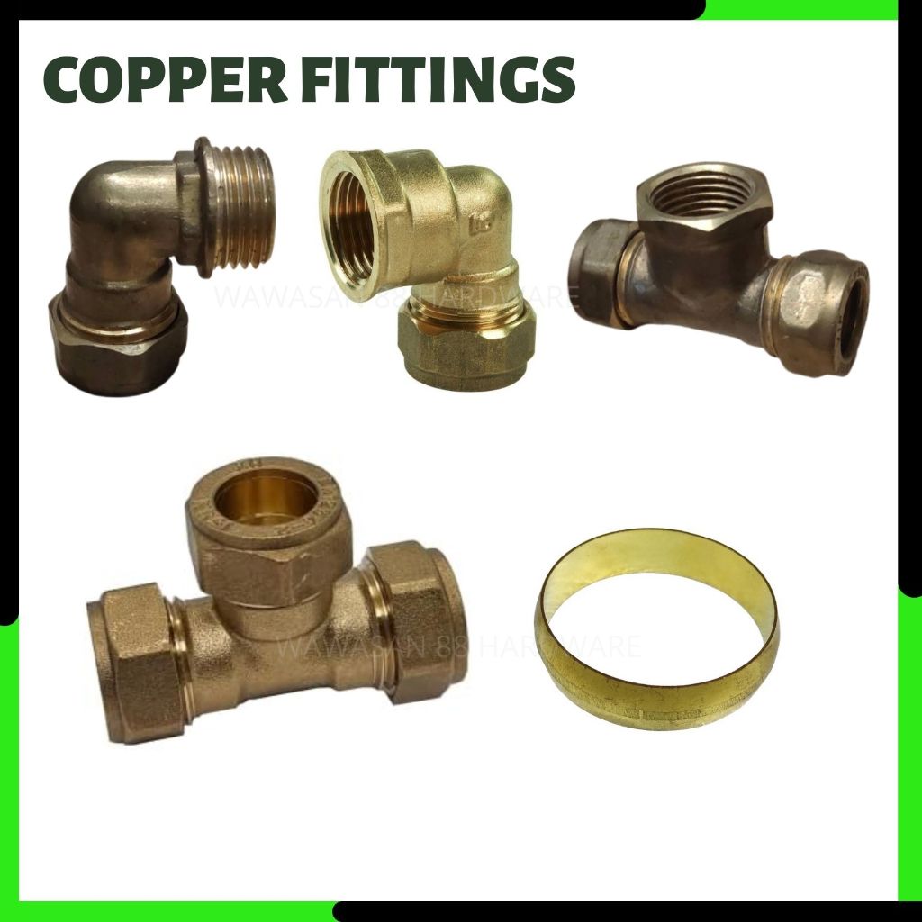 Copper Pipe Fitting 15mm 1/2" Water Tube Fitting Socket Tee Ring Male ...