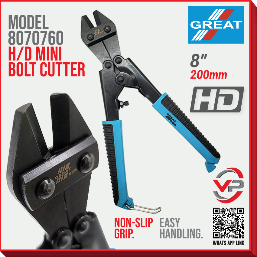 GREAT 8070760 HEAVY DUTY MINI BOLT CUTTER 8"/200MM POTONG DAWAI ...