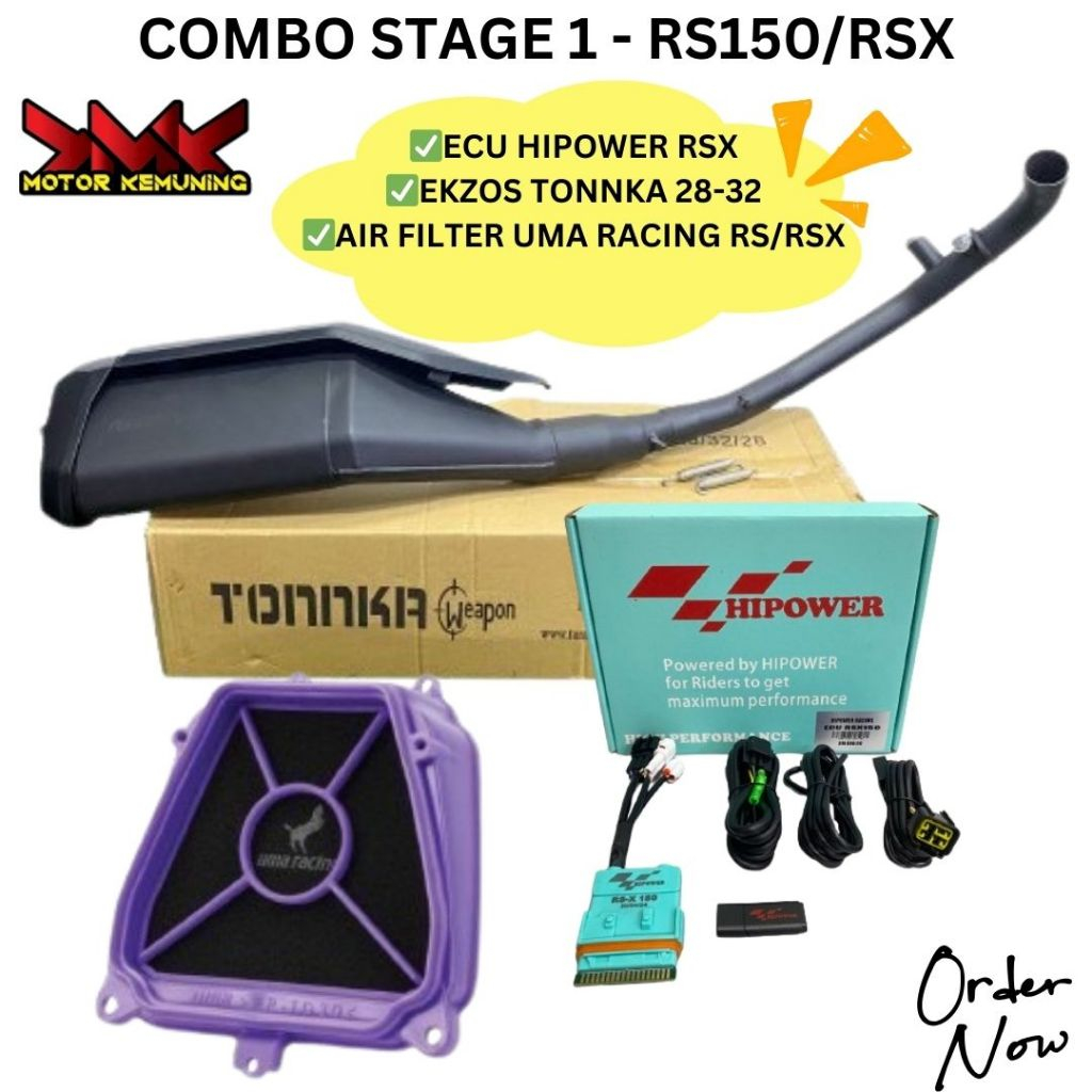 COMBO STAGE 1 - RS150 / RSX ECU HIPOWER EKZOS TONNKA 28-32 AIR FILTER ...