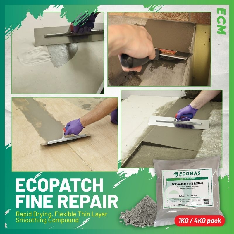 ECOPATCH FINE REPAIR (4KG / 1KG PACK) Flexible, Rapid Drying Thin Layer for Patching and ...