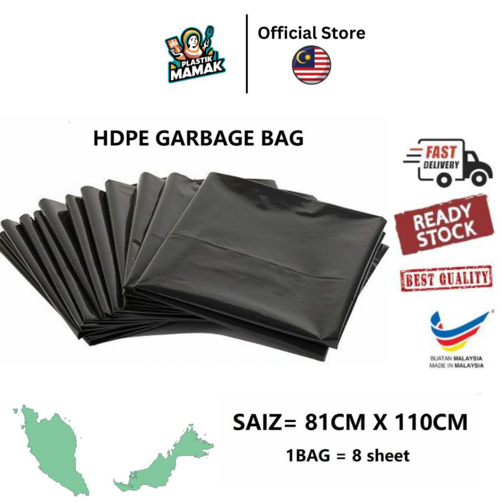【Plastikmamak】Extra Large XL Garbage Bag HDPE 32” x 40” (81cm x 110cm ...