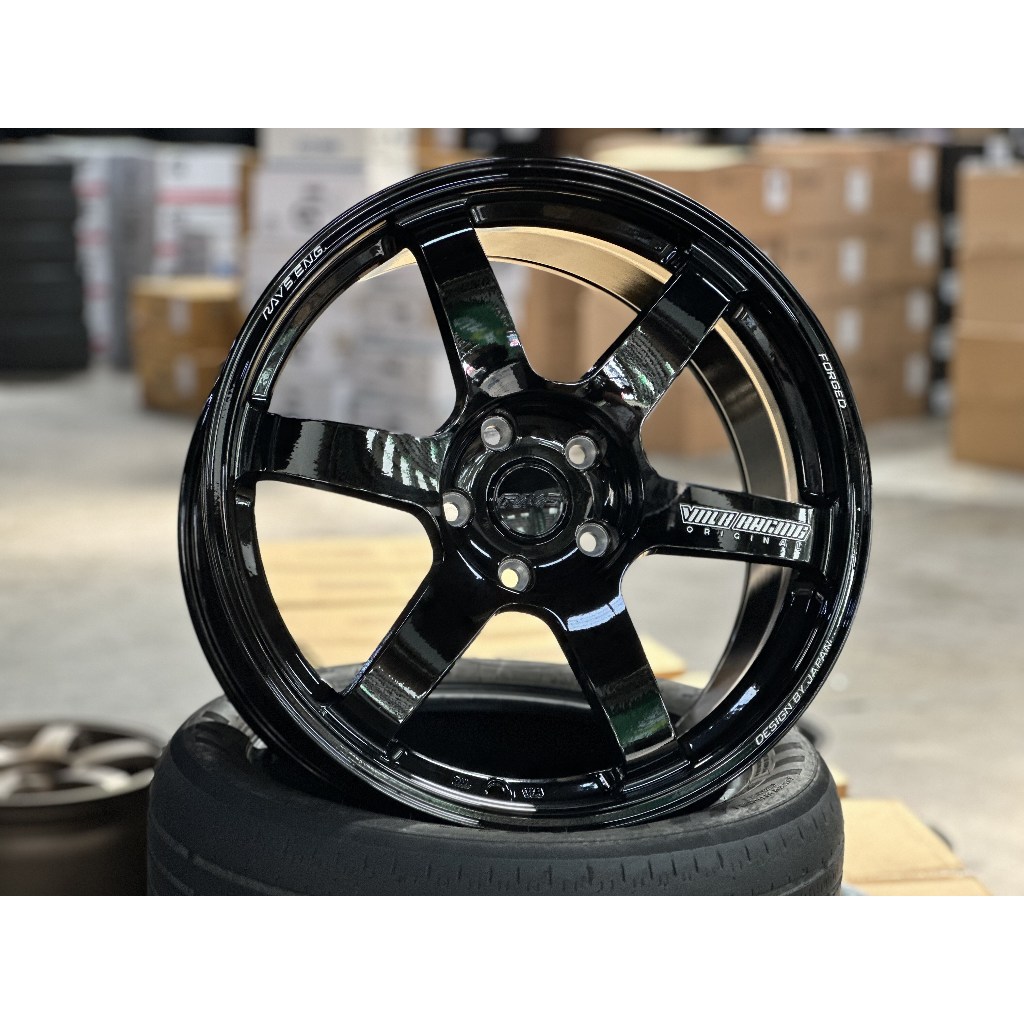 New 19x9.5J AOW TE37 Saga Rim (set of 4) Black 5x120 fit Civic Type R ...