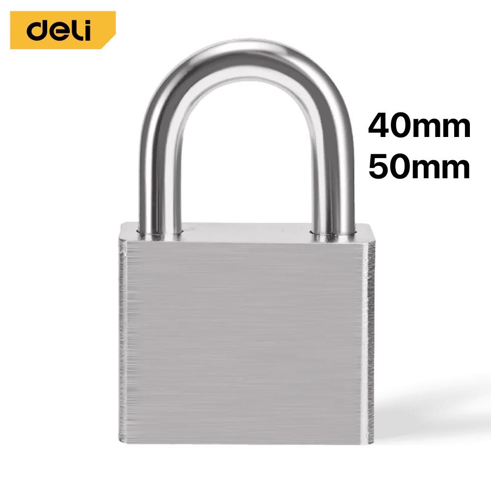DELI 40mm 50mm Square Iron Padlock Steel Pad Lock Safety Door Gate ...