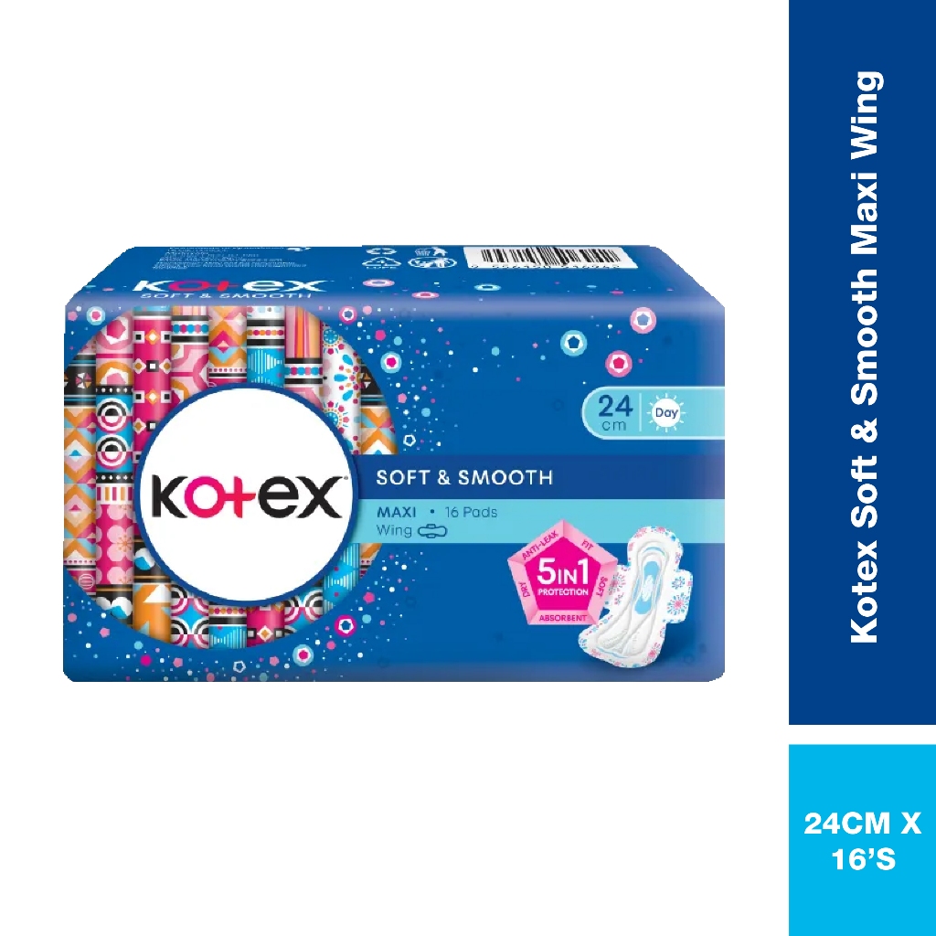 Kotex Soft & Smooth Maxi Day Wing Pad (24cm x 16's) | Shopee Malaysia
