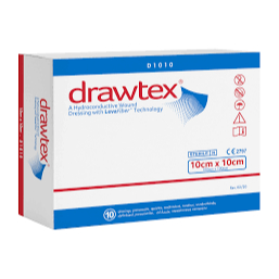 Drawtex 10cm x 10cm 1 Piece / 10cm x 1m 1 Roll Hydroconductive Wound ...