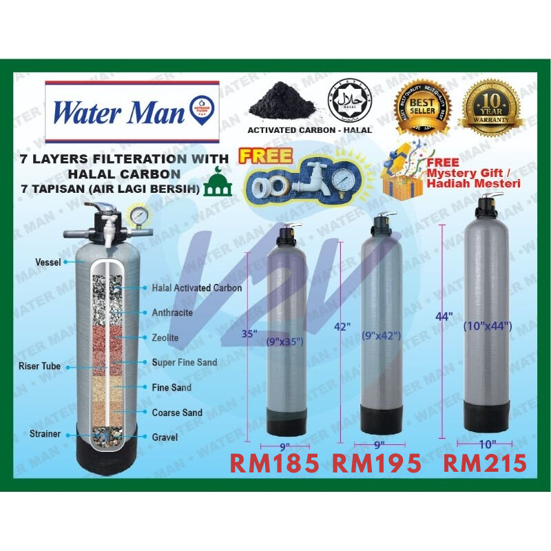 7 layers Halal Active Carbon Waterman Outdoor Water Filter / Penapis ...